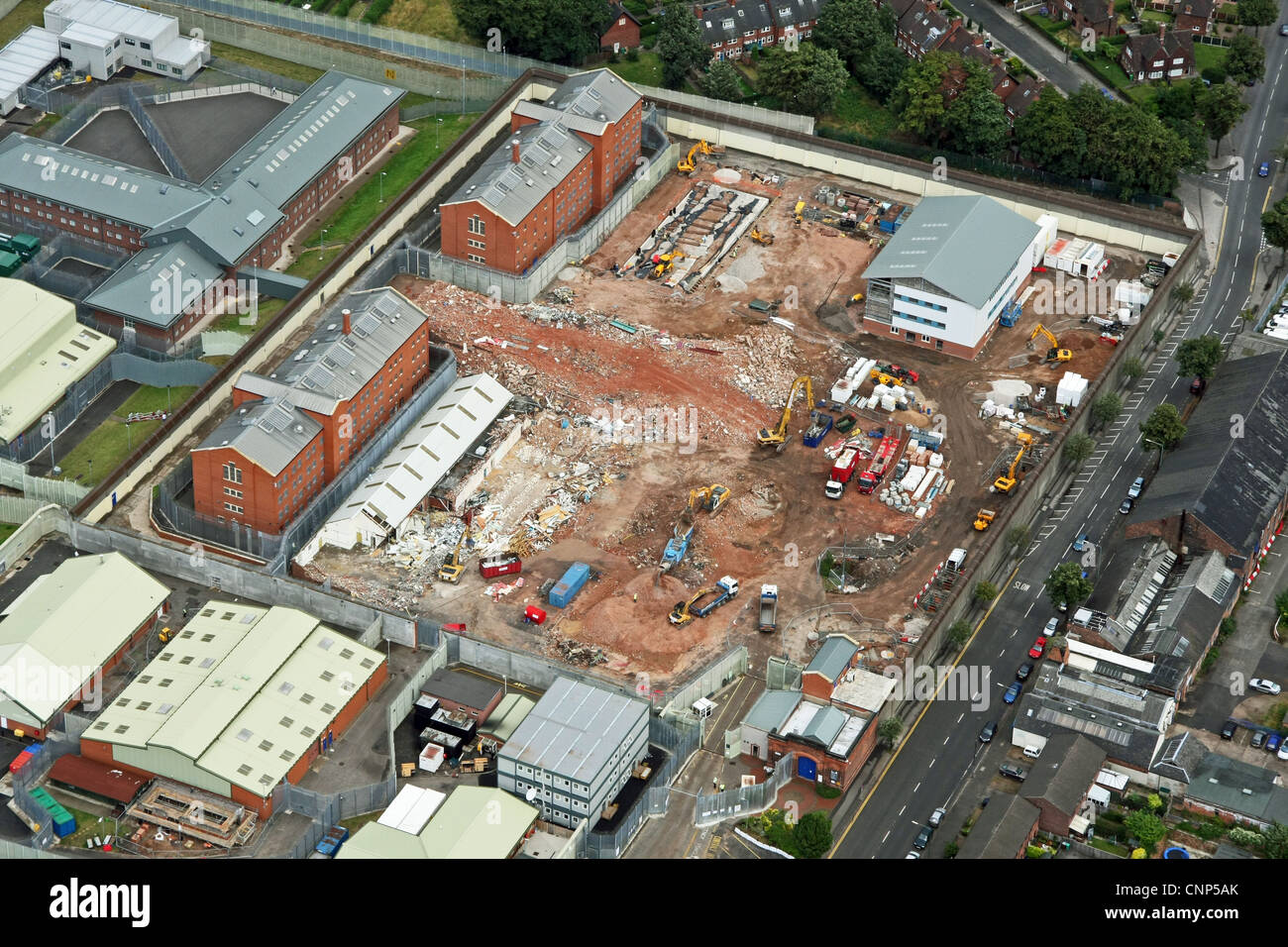 aerial view of new prison construction at HMP Nottingham Stock Photo ...