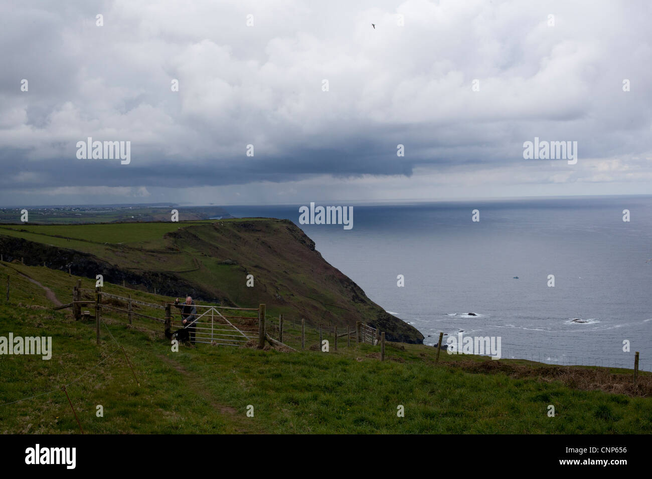 A storm rolls in over the coastal village of Boscastle in Cornwall ...