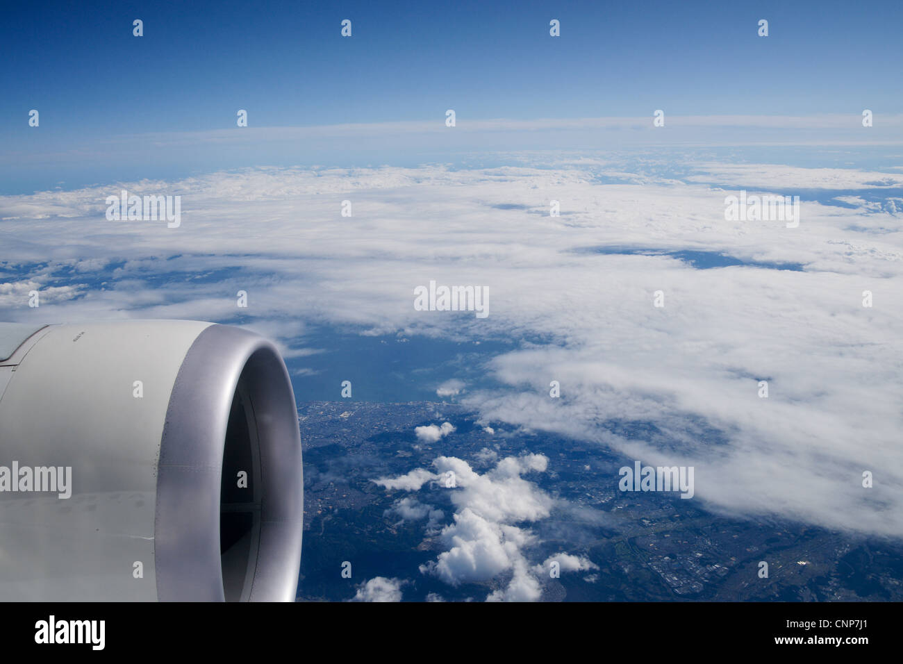 Blue sky from an air plane Stock Photo - Alamy