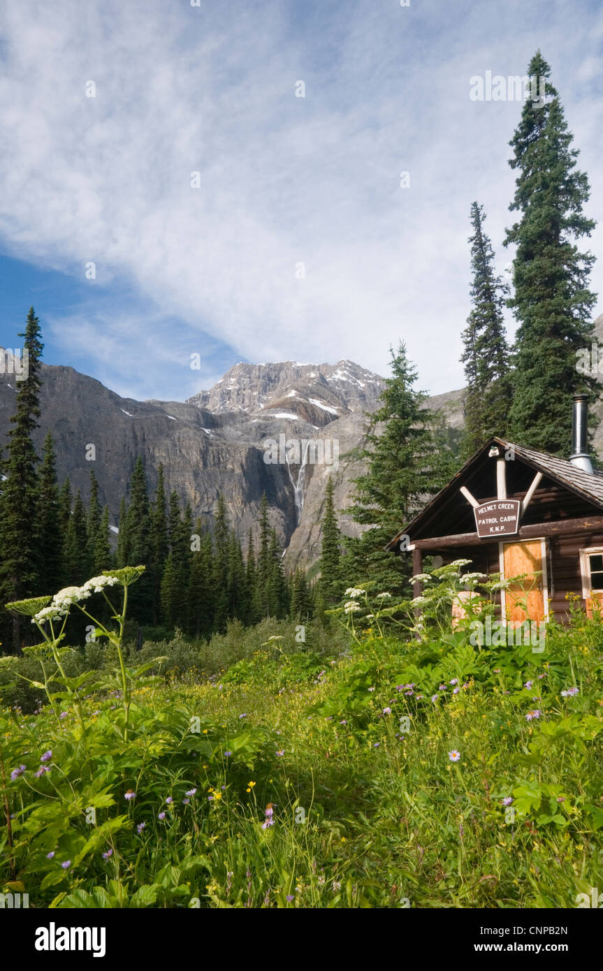 Helmet Falls Ranger Cabin on the Rockwall Trail in Kootenay National ...