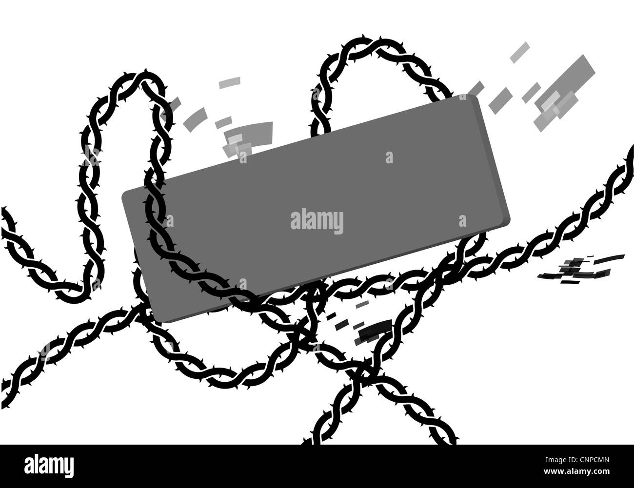 Chain lock with tag Stock Photo - Alamy