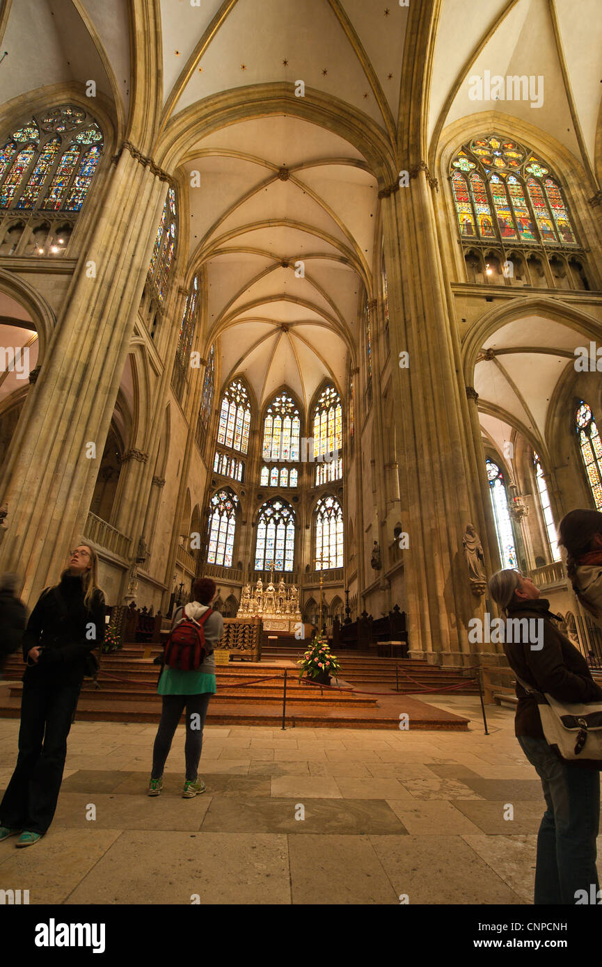 Interior of St. Peter's Cathedral in Regensburg, Germany Stock Photo ...