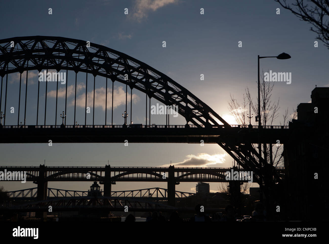 The River Tyne Bridge in Newcastle at sunset Stock Photo - Alamy
