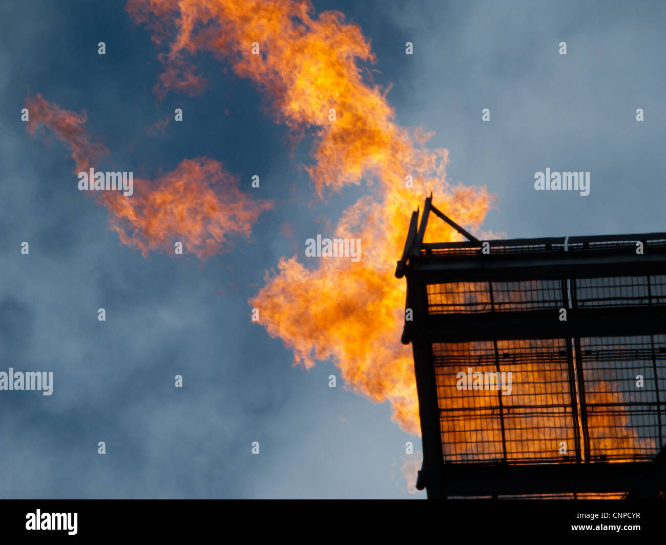 Gas Flaring at an Oil Refinery Stock Photo - Alamy