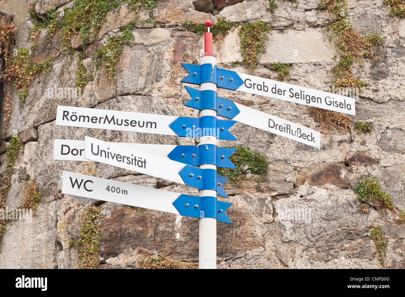 Signpost in Passau, Germany Stock Photo - Alamy
