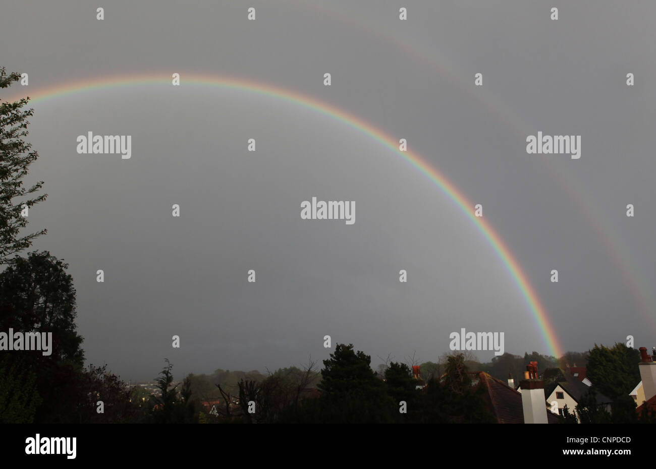 Rainbow over Torbay Stock Photo - Alamy