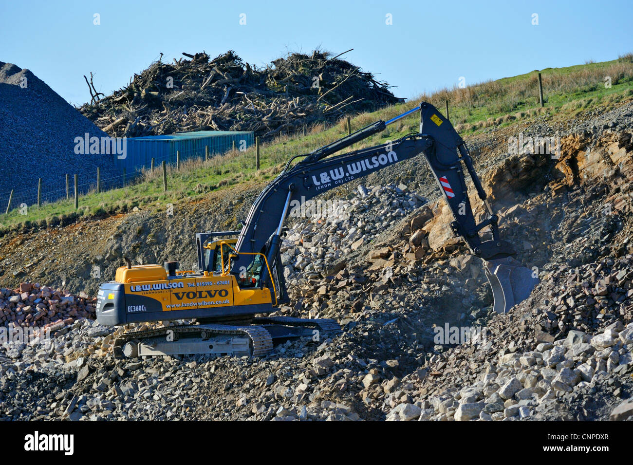 Volvo EC360CL tracked excavator operating at Roan Edge Quarry. New ...