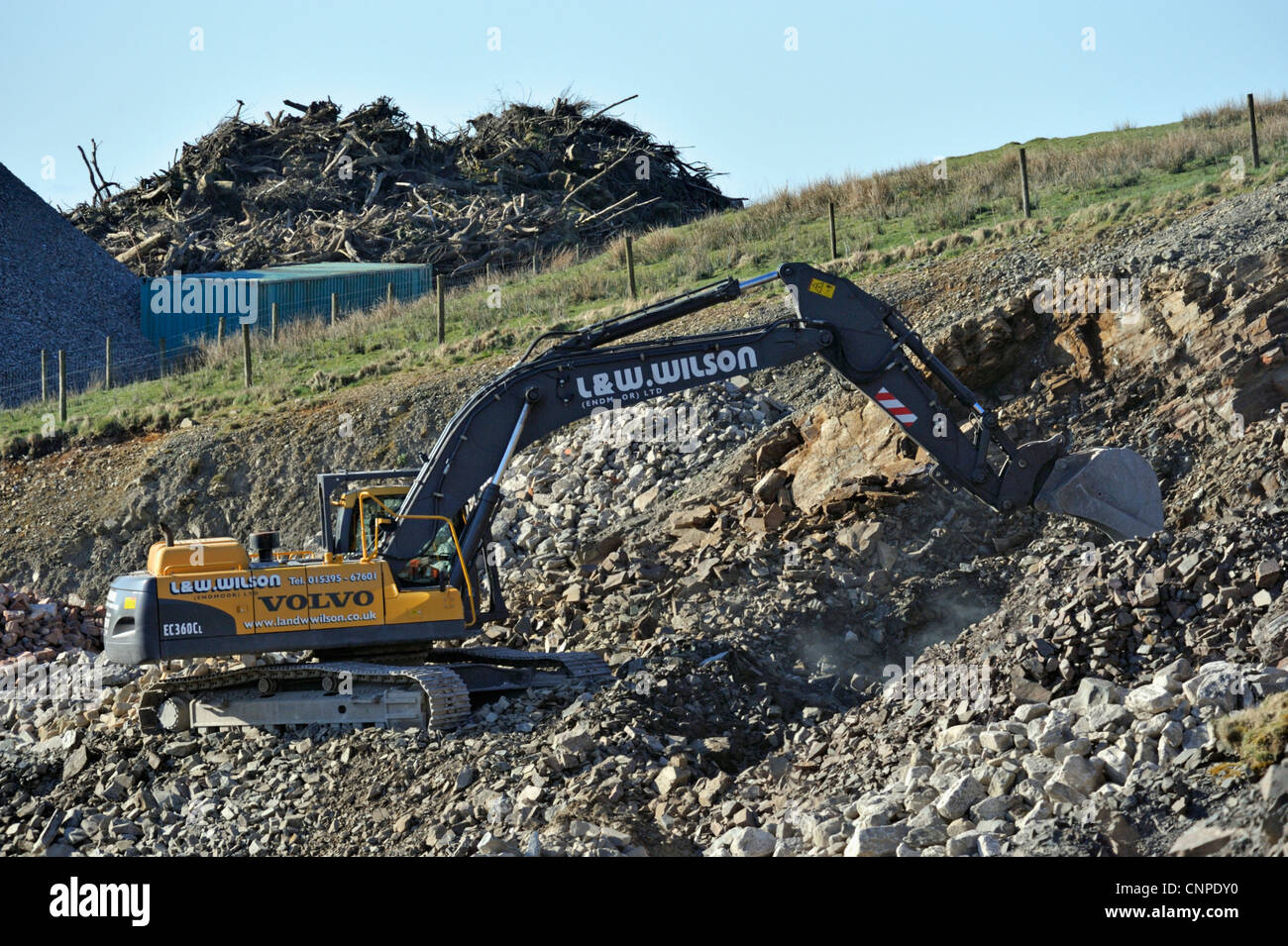 Volvo EC360CL tracked excavator operating at Roan Edge Quarry. New ...