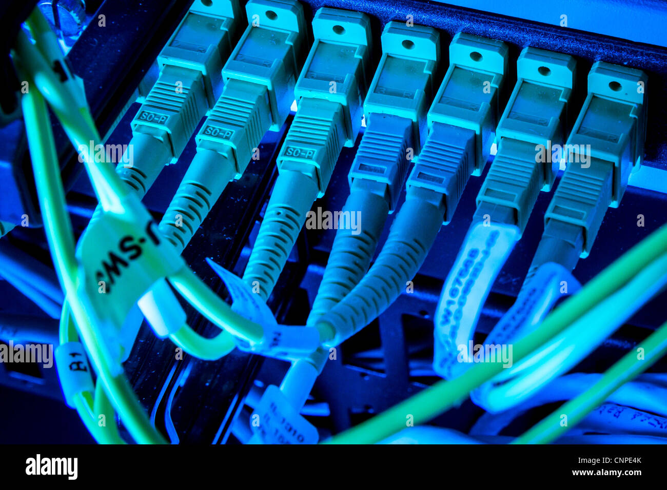 optic fiber hub as part of internet infrastructure Stock Photo - Alamy
