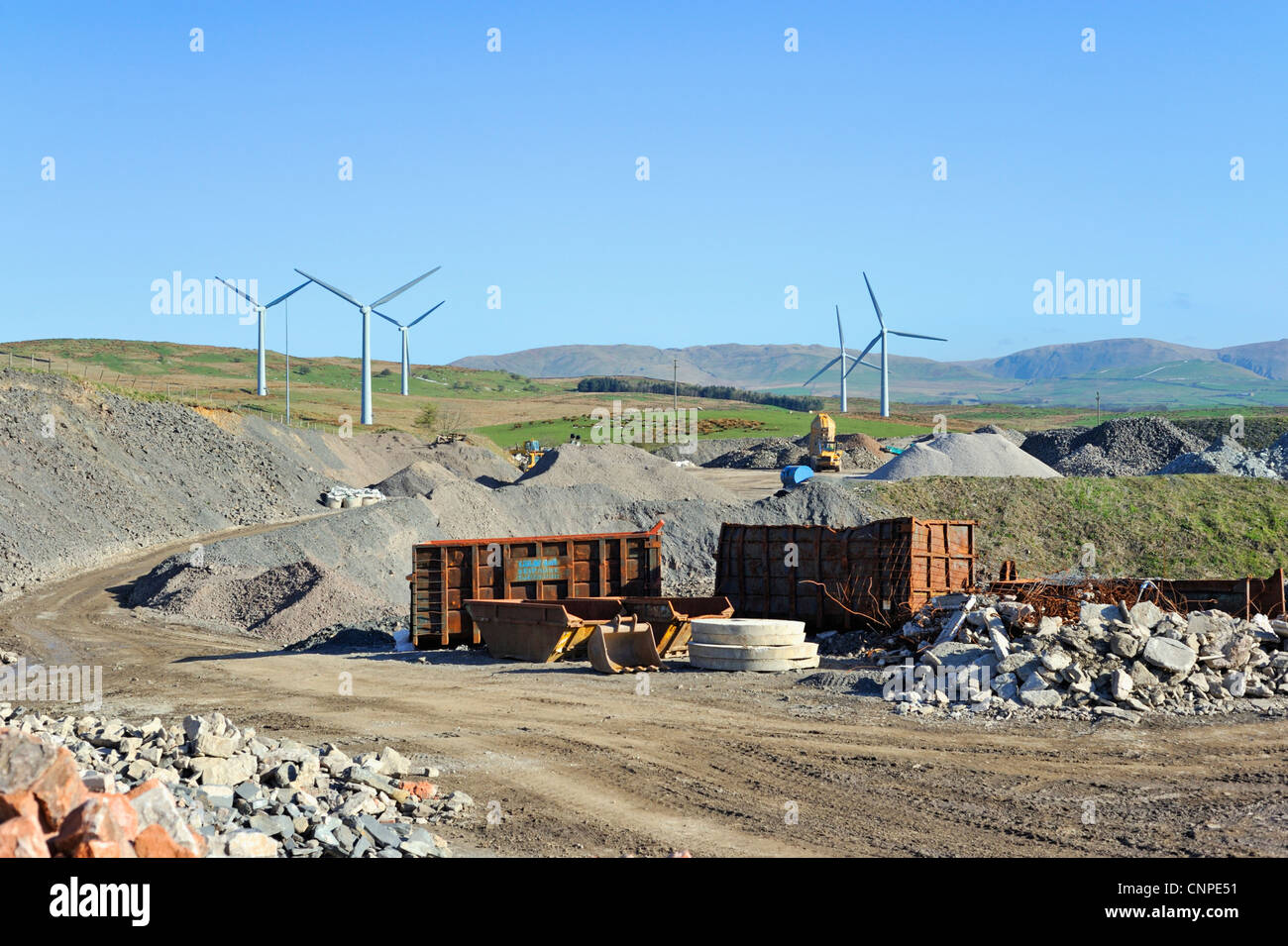 Roan Edge Quarry and Lambrigg Wind Farm. New Hutton, Cumbria, England ...