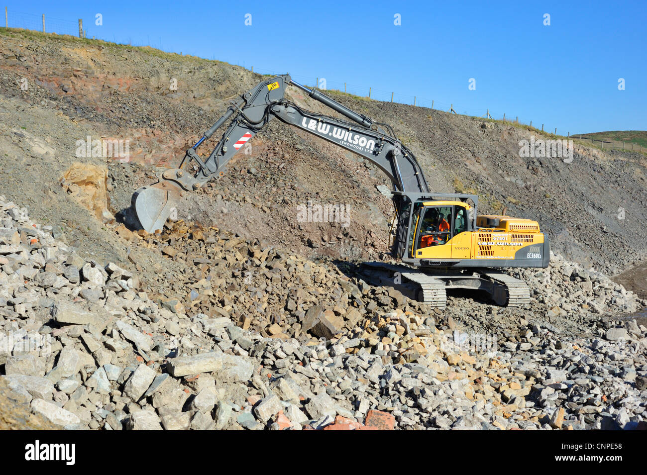Volvo EC360CL tracked excavator operating at Roan Edge Quarry. New ...