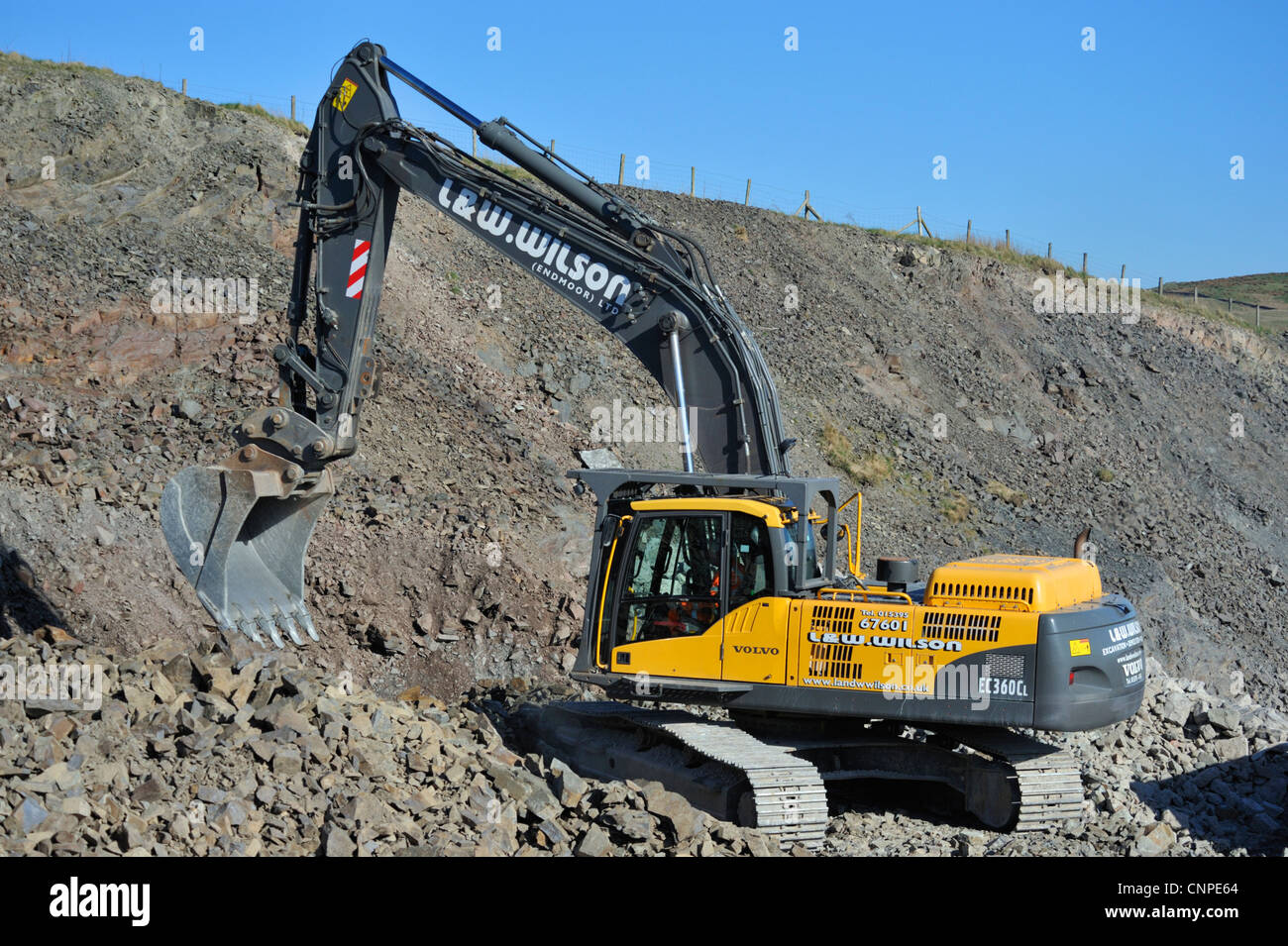Volvo EC360CL tracked excavator operating at Roan Edge Quarry. New ...