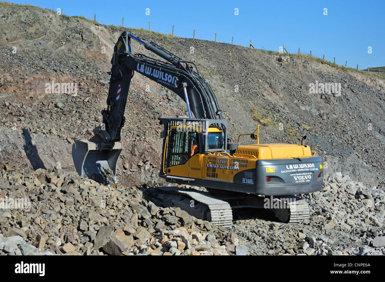 Volvo EC360CL tracked excavator operating at Roan Edge Quarry. New ...
