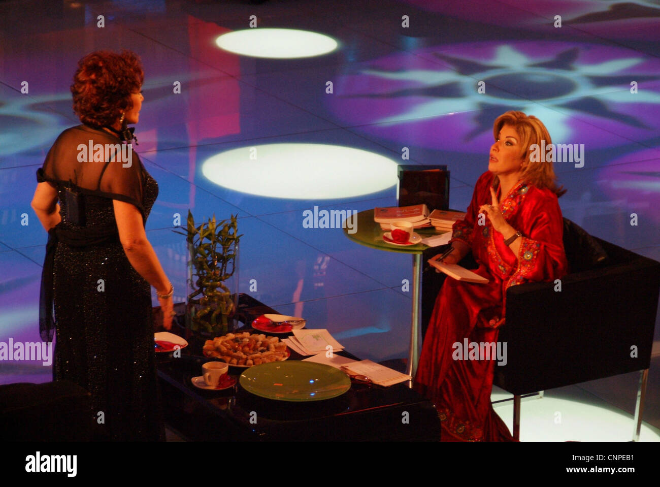 Hala Sarhan, popular Egyptian talk show host of the "Hala Show", hosts ...