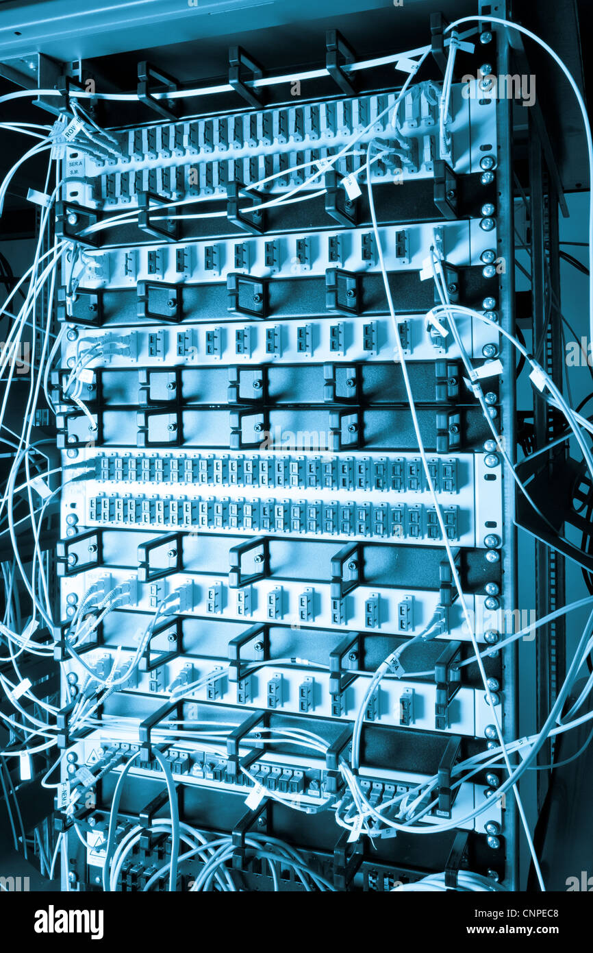 optic fiber hub as part of internet infrastructure Stock Photo - Alamy