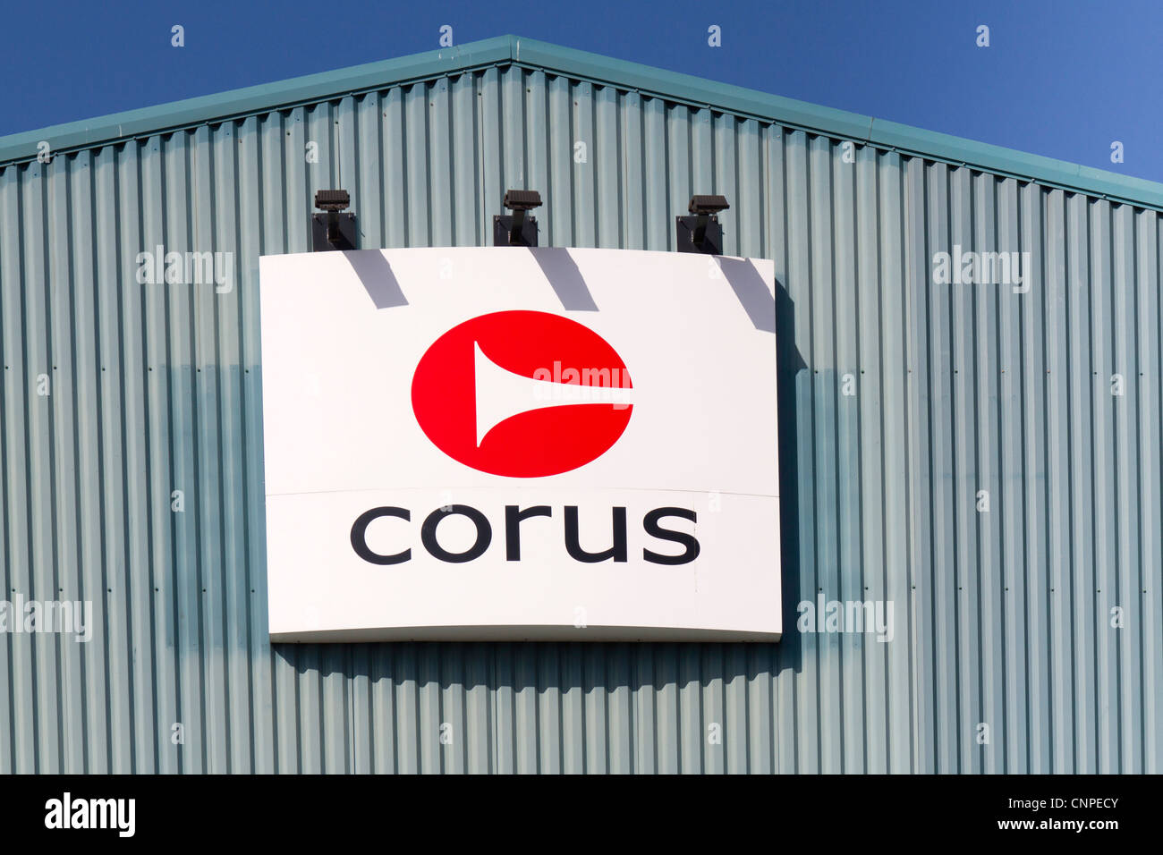 Corus sign on the side of one of their factories Stock Photo - Alamy