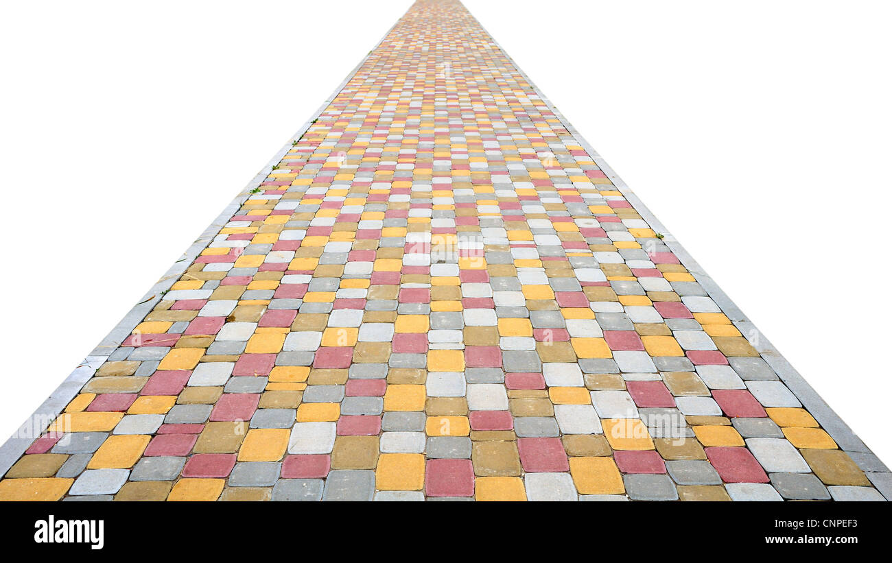 Colorful stone path isolated on white background Stock Photo - Alamy