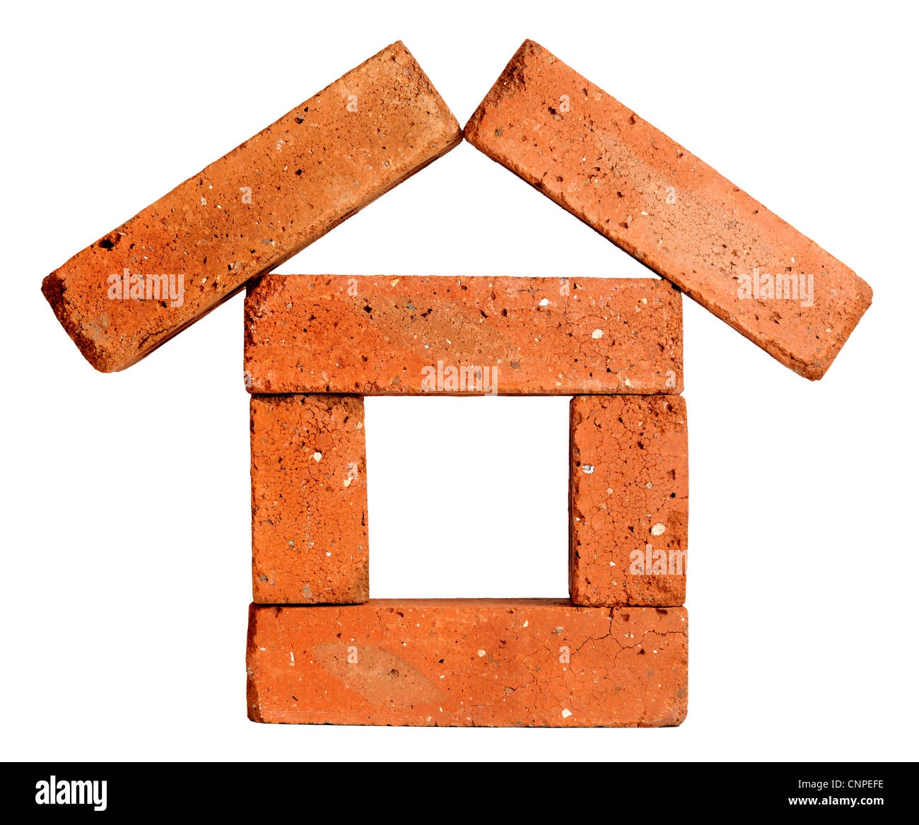 House concept made of bricks isolated on white background Stock Photo ...