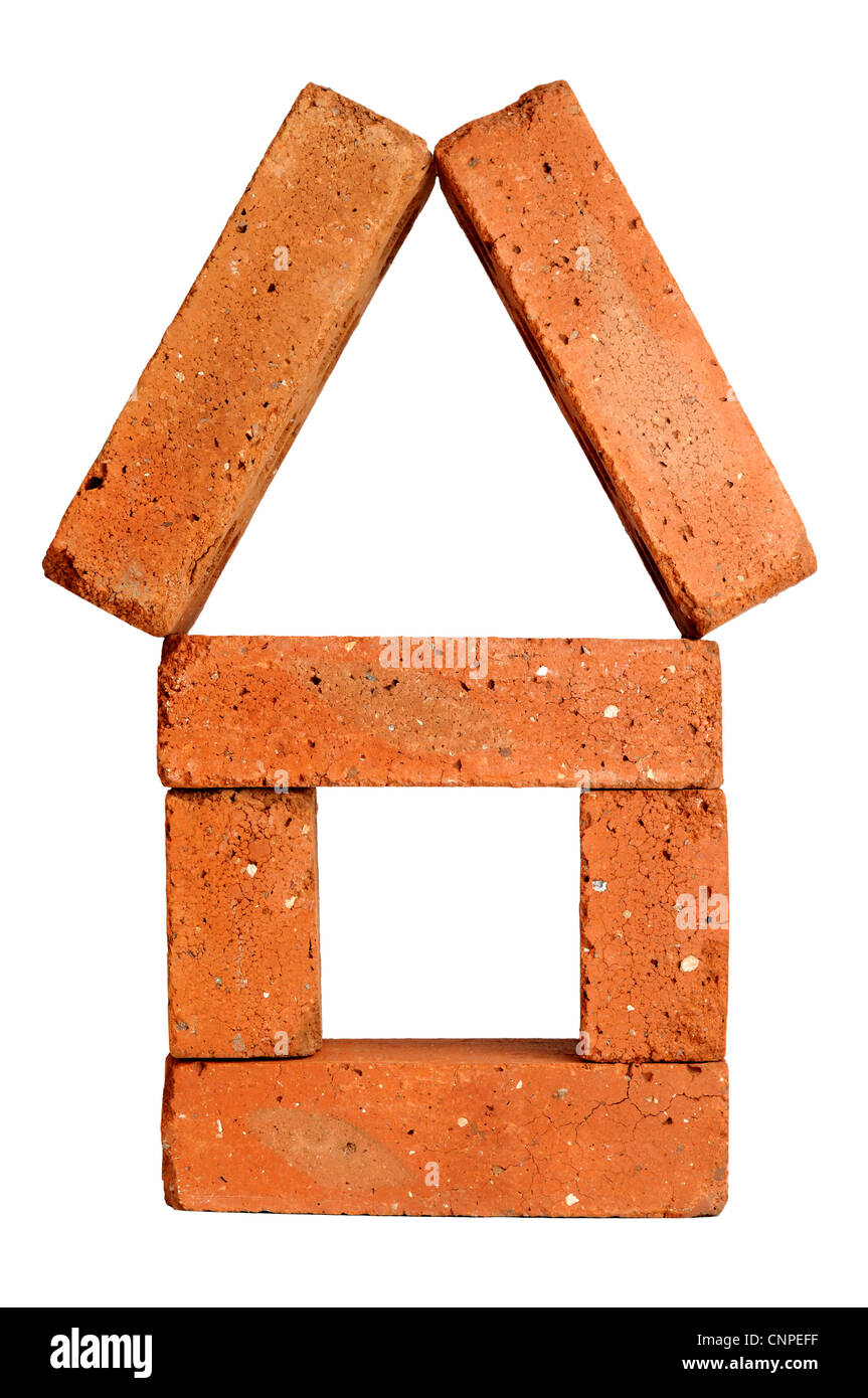 House concept made of bricks isolated on white background Stock Photo ...