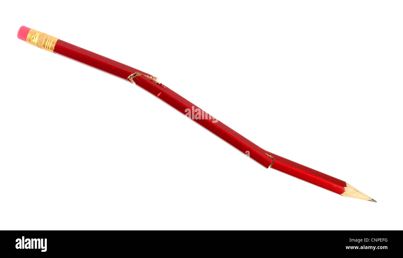 Broken pencil isolated on white background Stock Photo - Alamy