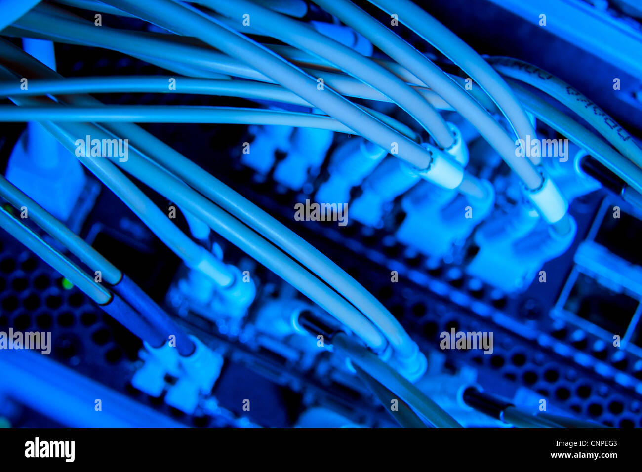 optic fiber cables connected to data center Stock Photo - Alamy