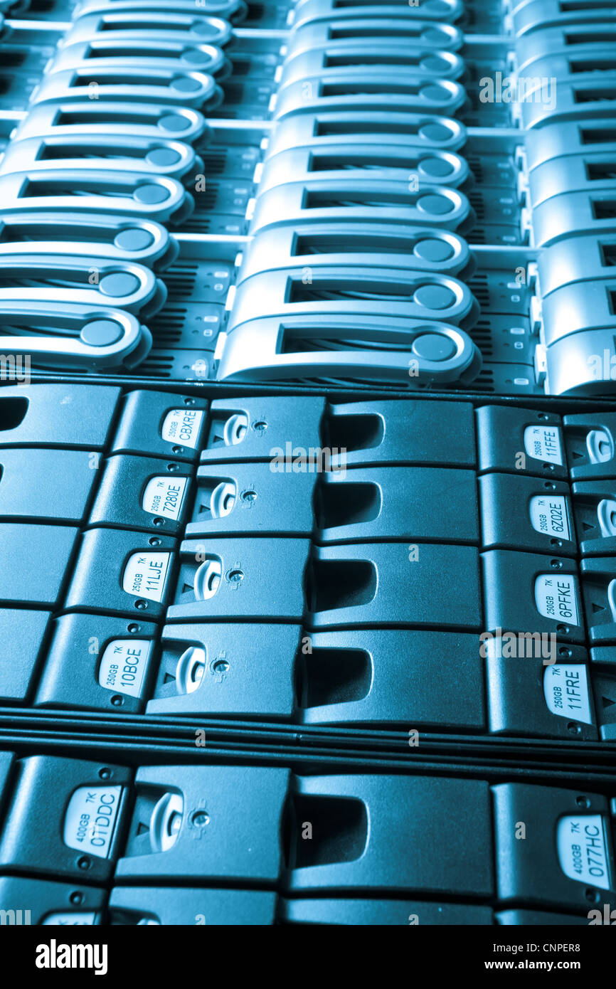 detail of data center with hard drives Stock Photo - Alamy