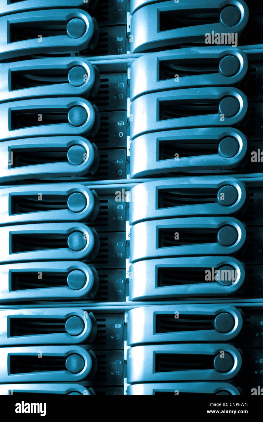 detail of data center with hard drives Stock Photo - Alamy