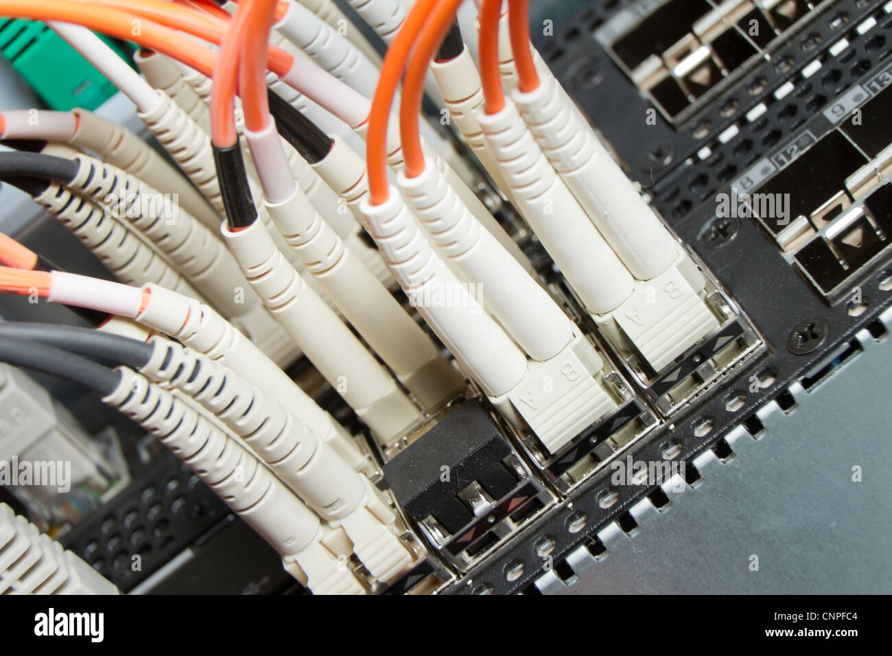 optic fiber cables connected to data center Stock Photo - Alamy