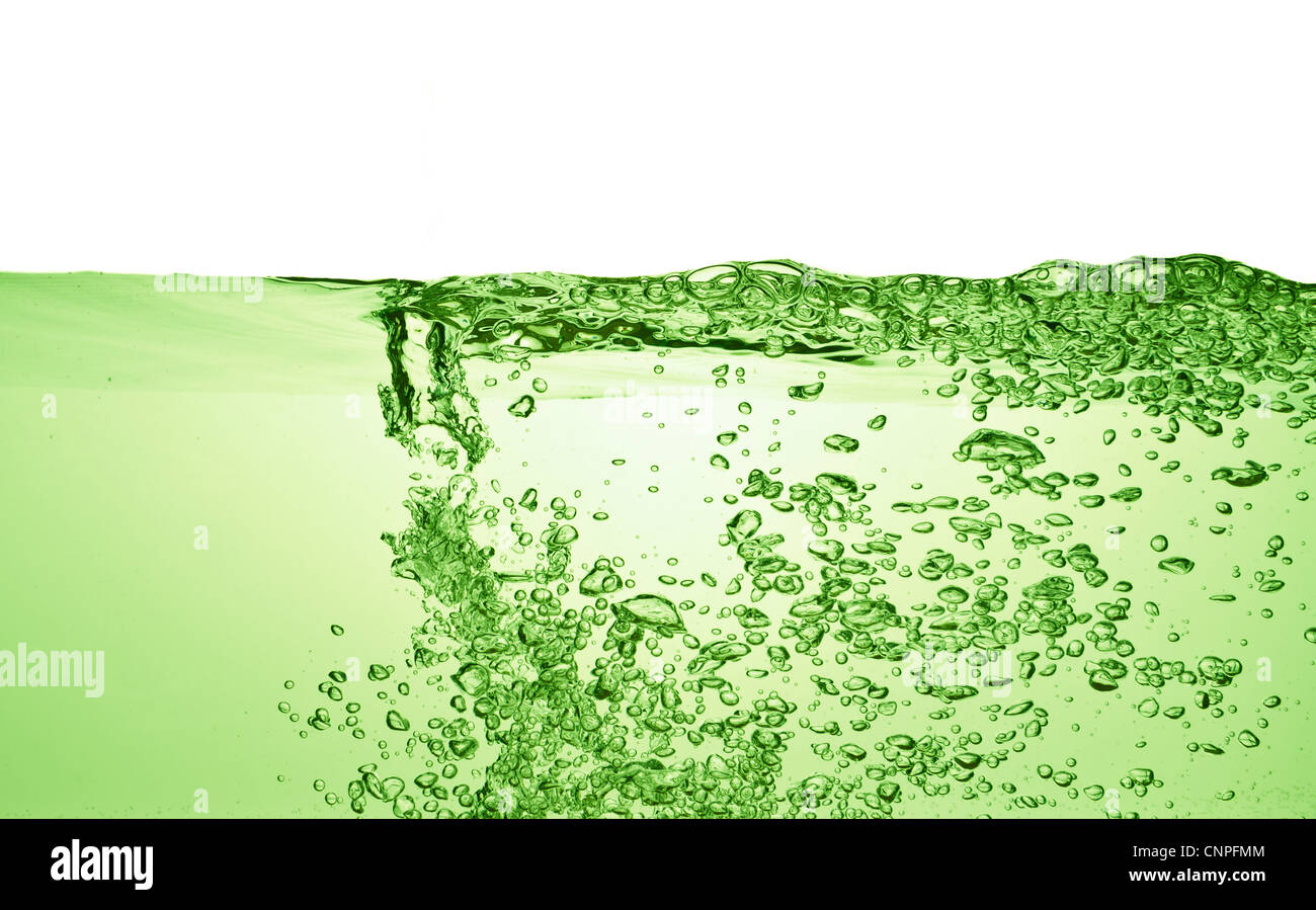 green soda drink with bubbles Stock Photo - Alamy