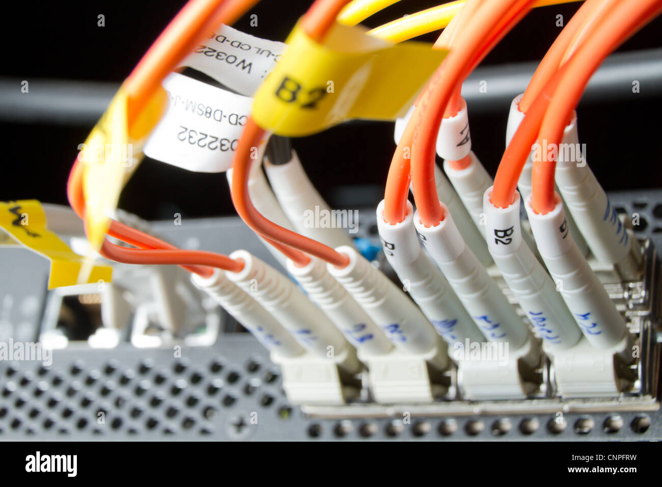 optic fiber cables connected to data center Stock Photo - Alamy