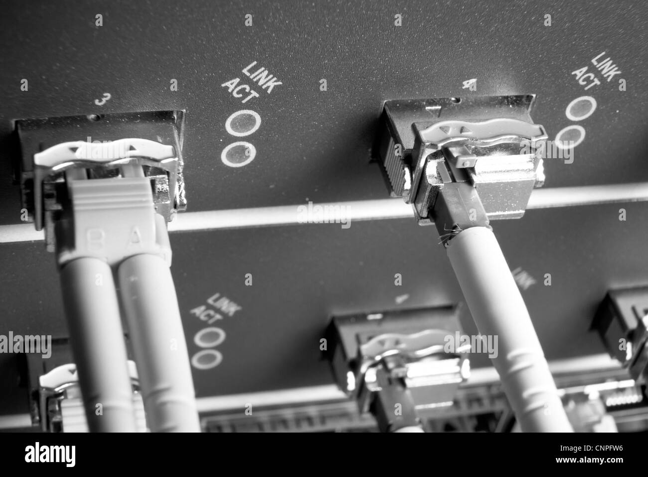 optic fiber cables connected to data center Stock Photo - Alamy