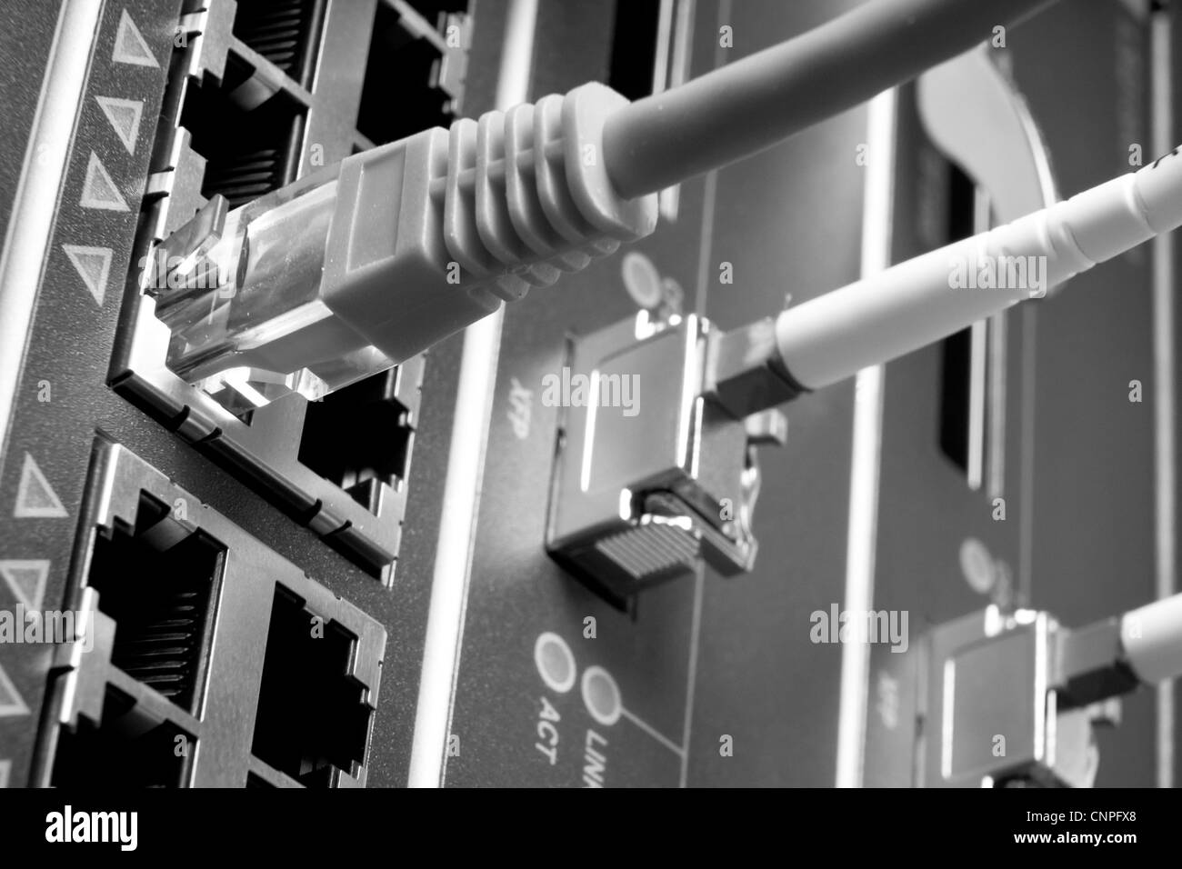 optic fiber cables connected to data center Stock Photo - Alamy