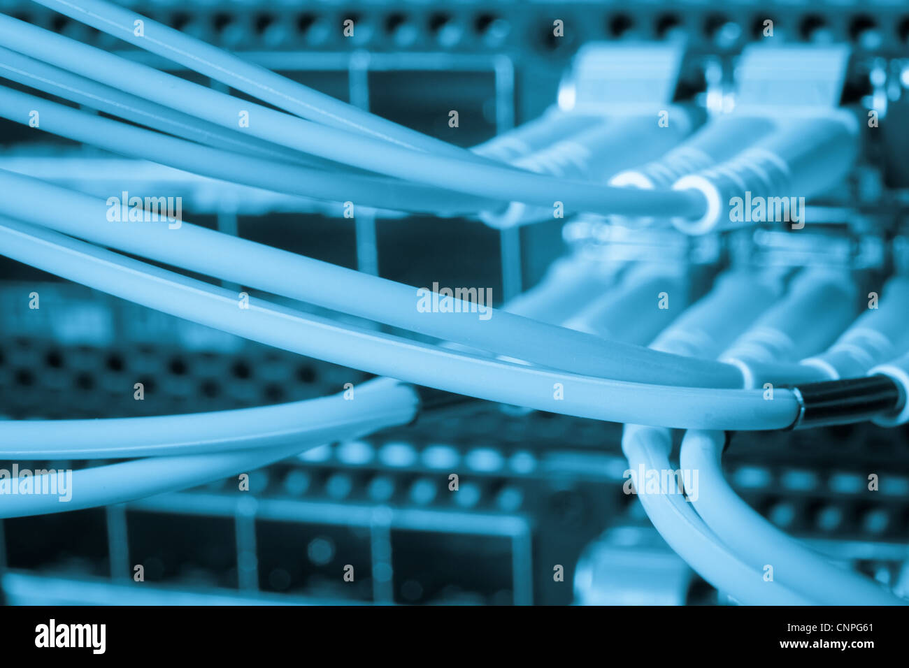 optic fiber cables connected to data center Stock Photo - Alamy