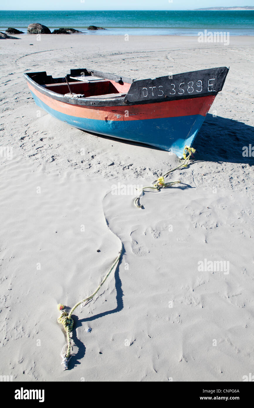 Colorful fishing boat on Paternoster Beach Western Cape South Africa ...