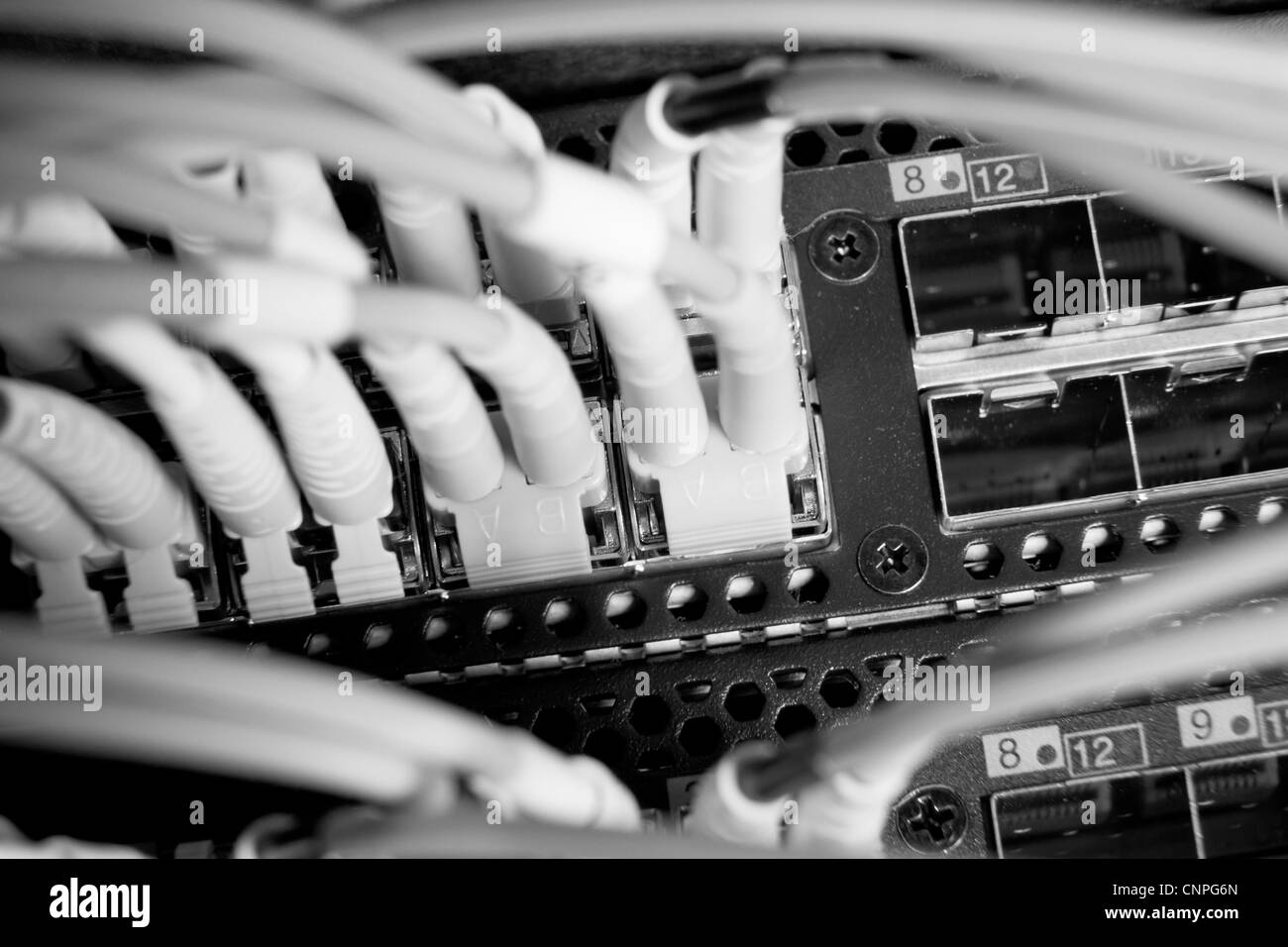 optic fiber cables connected to data center Stock Photo - Alamy