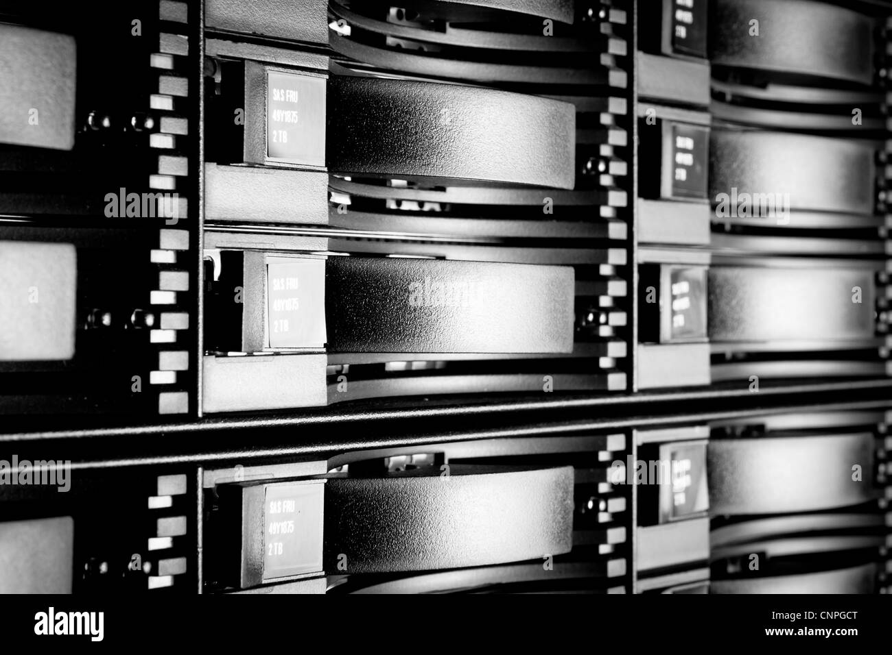 detail of data center with hard drives Stock Photo - Alamy