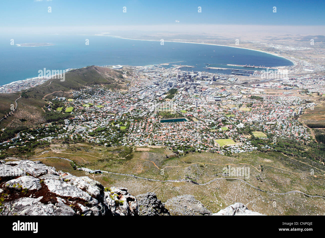 View of Cape Town from Table Mountain Stock Photo - Alamy