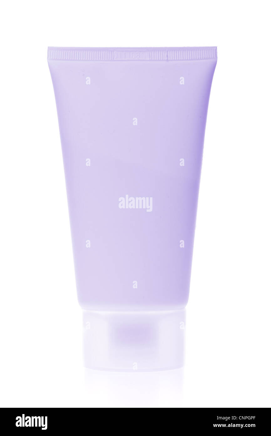 violet cosmetic bottle isolated on white background Stock Photo - Alamy