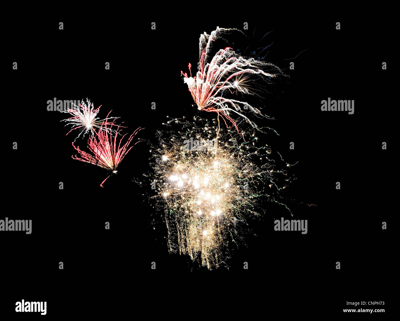 Fireworks on black Stock Photo - Alamy