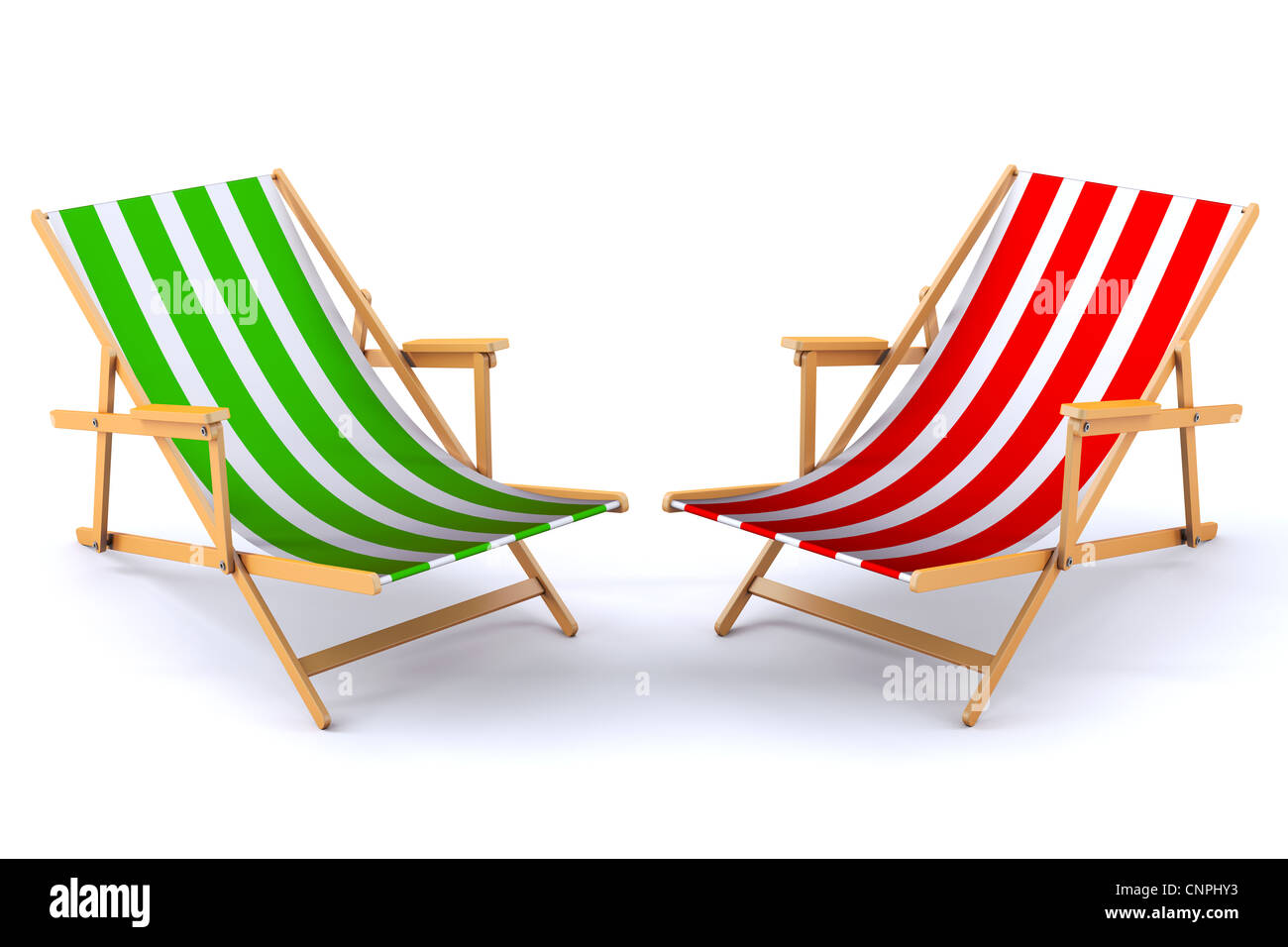 3d render of a modern beach chairs Stock Photo - Alamy