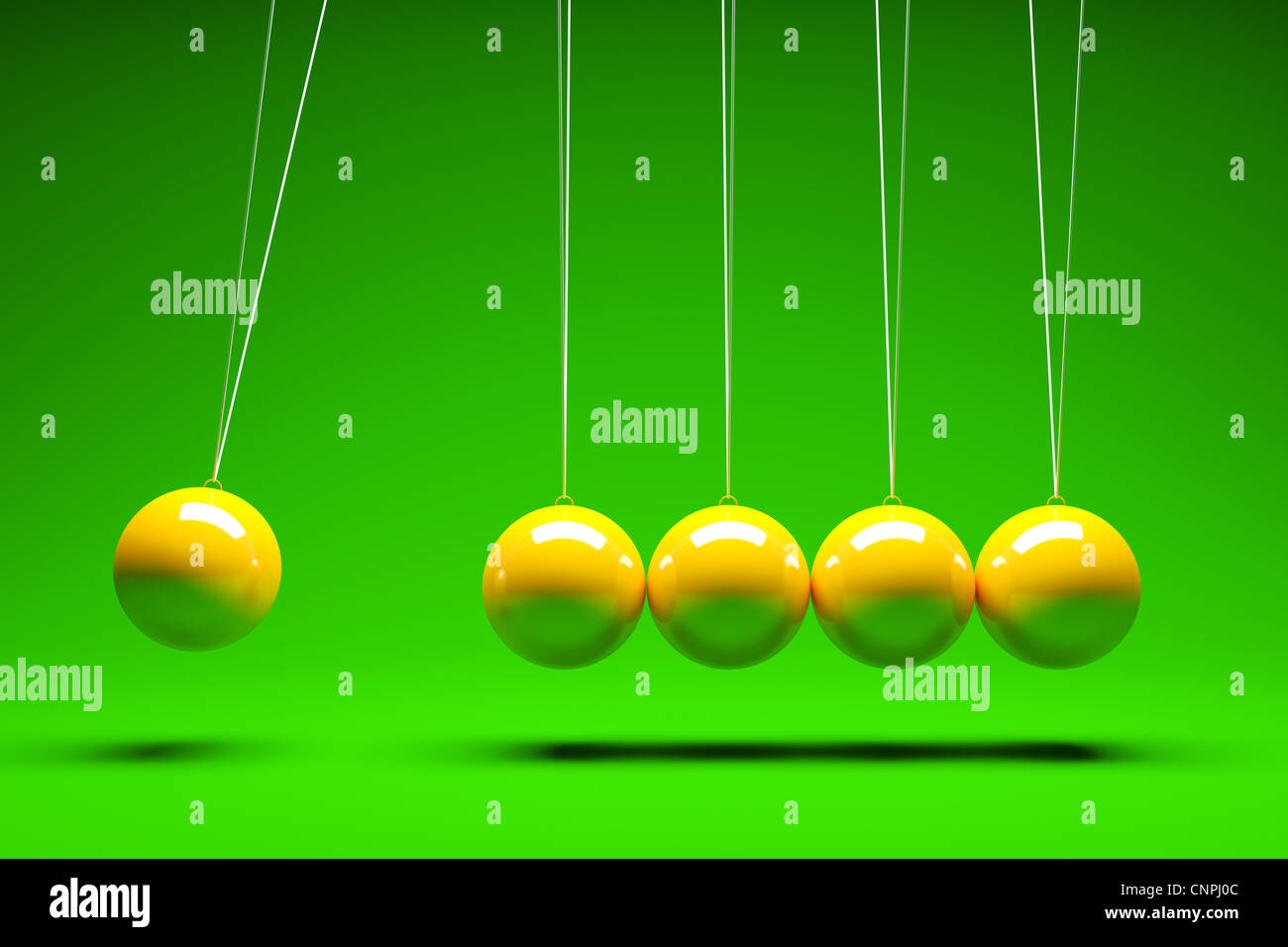 3d render of five balancing balls Stock Photo - Alamy