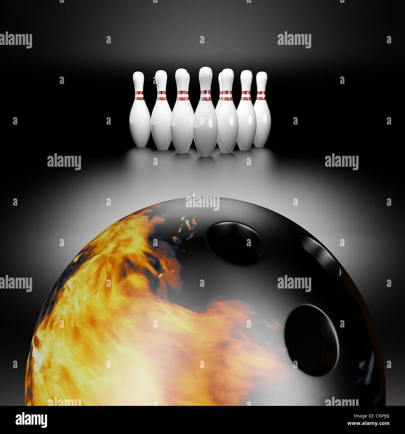 3d render of a fire bowling ball Stock Photo - Alamy