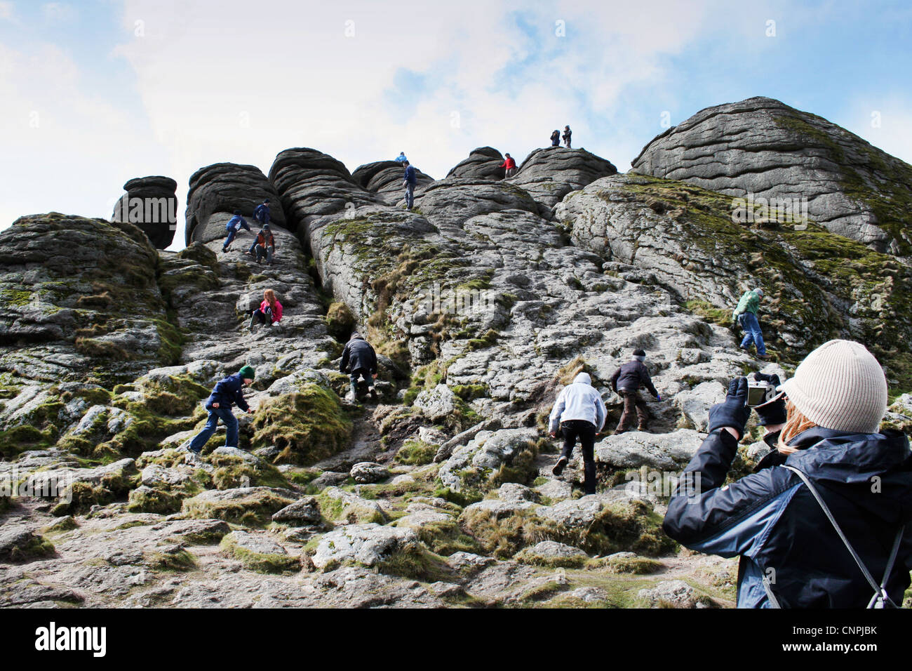People climbing rocks haytor hi-res stock photography and images - Alamy
