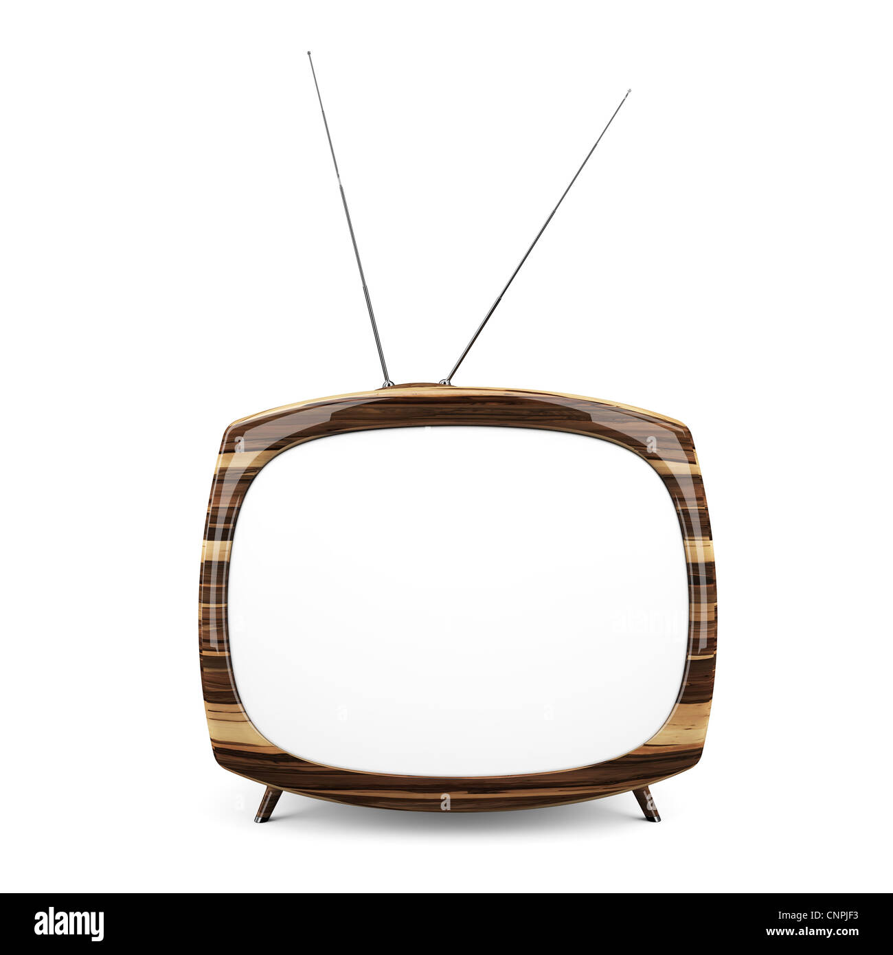 Retro Wood TV isolate on white background Stock Photo - Alamy