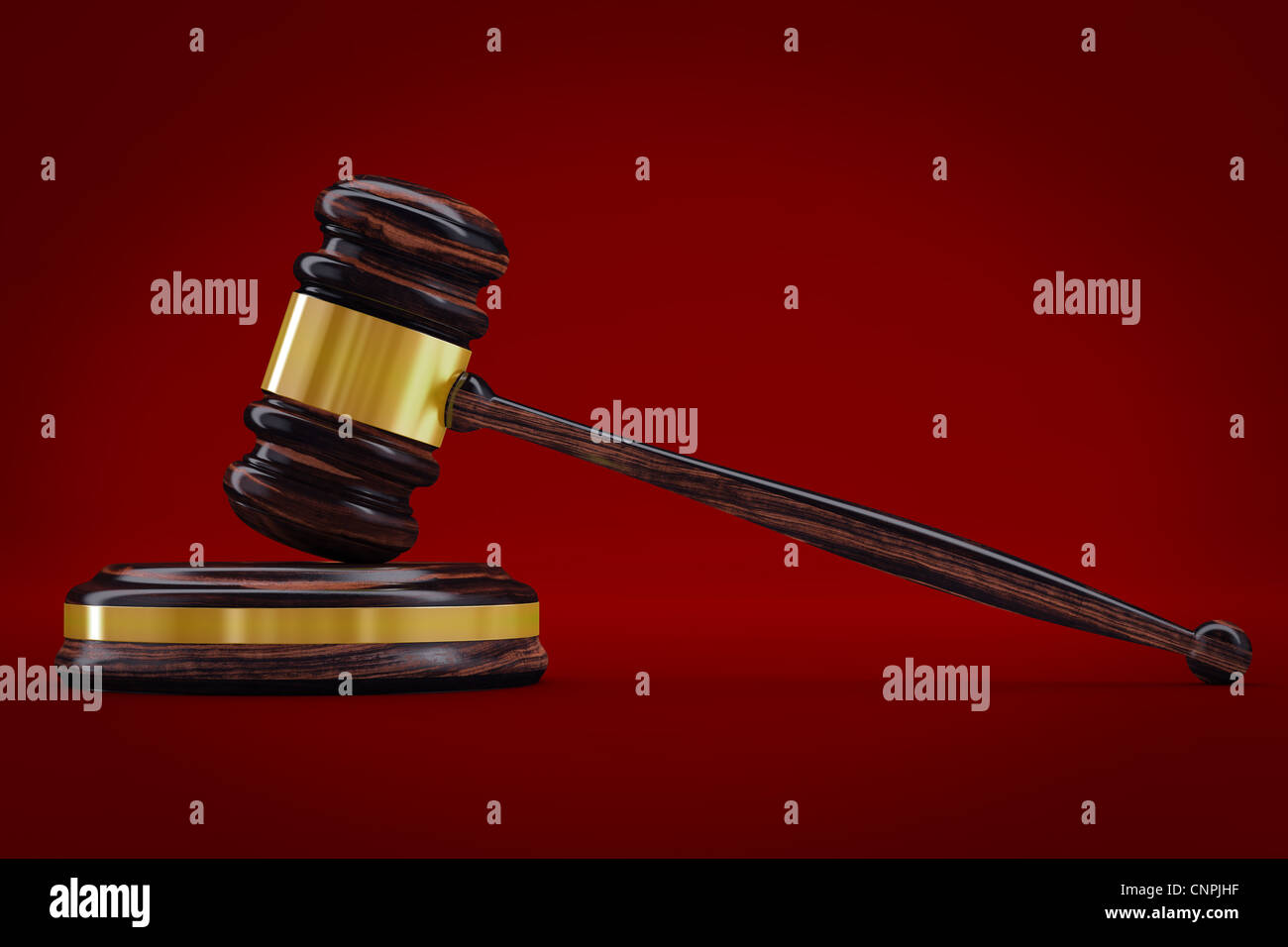 justice gavel in red backgroud Stock Photo - Alamy