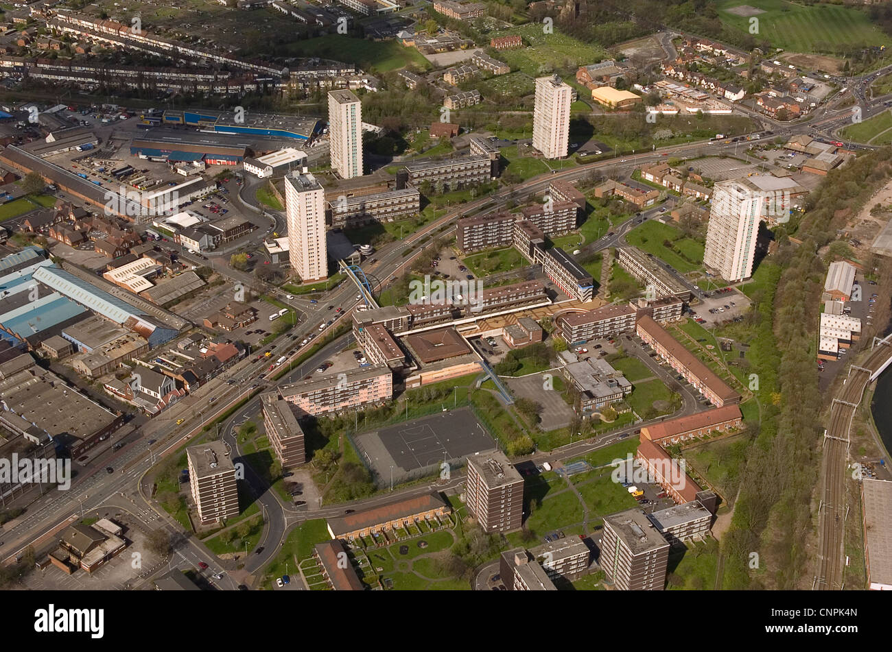 Aerial view Heath Town in Wolverhampton England Uk Stock Photo - Alamy