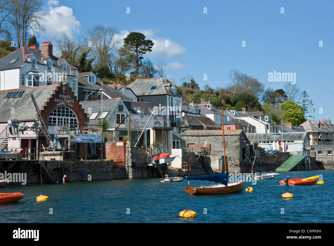 The old town of Fowey in Cornwall, England with it's old houses and ...