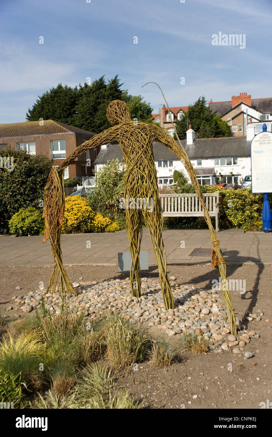 Whicker statue at Rhos on Sea North Wales Stock Photo - Alamy