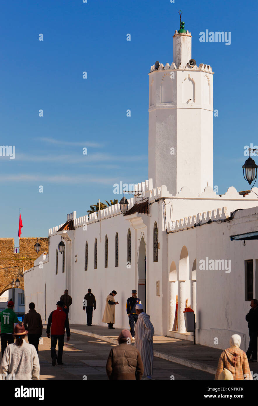 Asilah (also Assilah, or Arzila), Morocco. The Grand Mosque Stock Photo ...