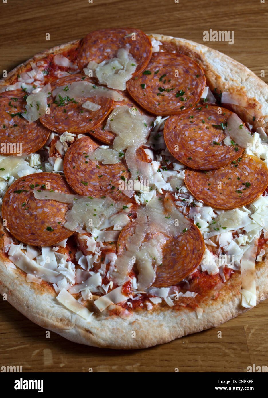 Raw or Unccooked Pepperoni Pizza Stock Photo - Alamy